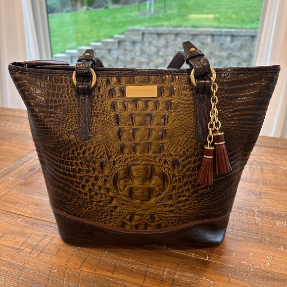 Brahmin | Bags | Brahmin Ashley Tote Pecantoasted Almond Glossy ...
